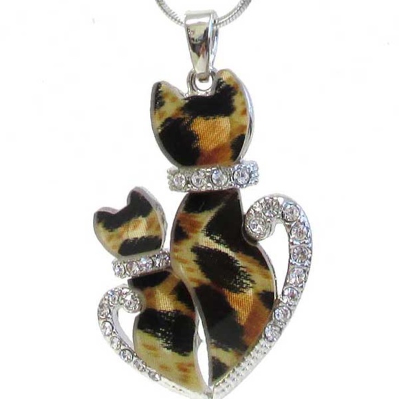 Sensual Gems | Jewelry | Crystal Calico Cat Pendant Necklace | Poshmark